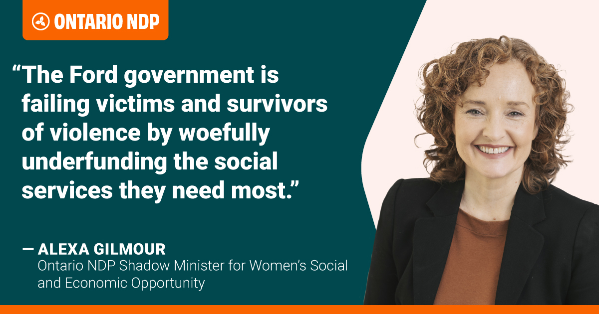 “Woefully underfunded”: Gilmour calls on Ford to up support for gender ...